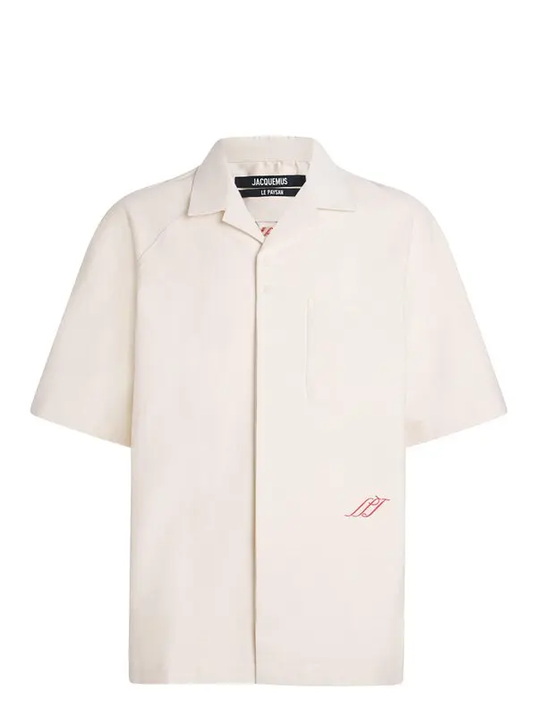 Jacquemus Cotton-blend Camp-collar Shirt - White