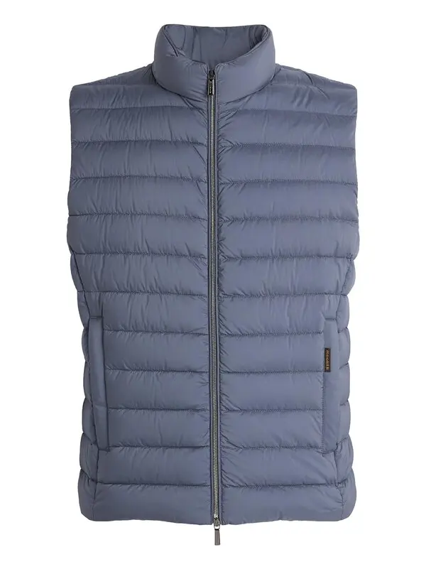 MOORER Quilted Calaf Gilet - Blue