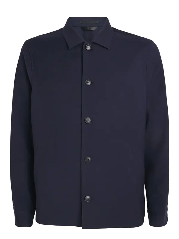 Sunspel Wool Overshirt - Navy
