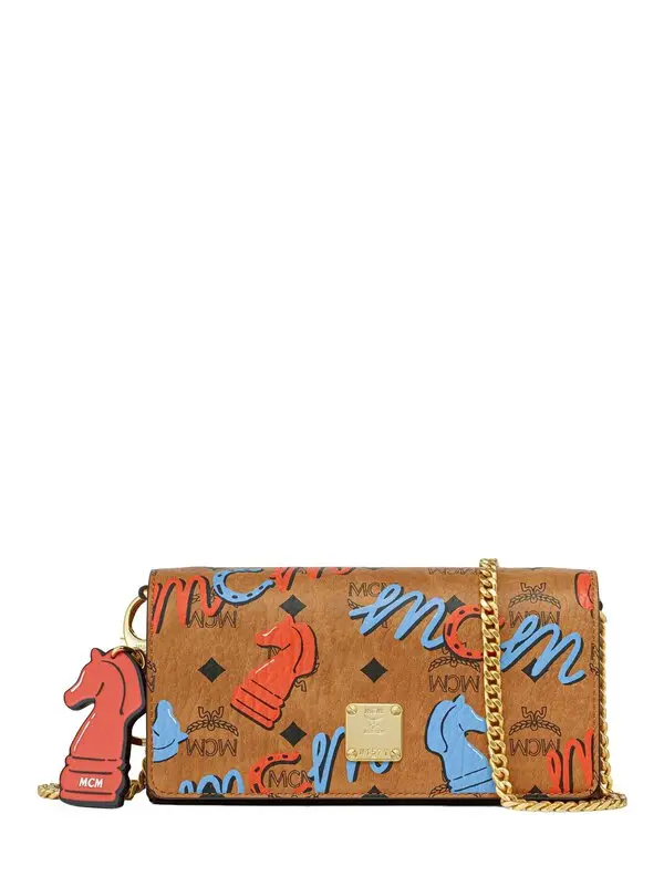 Mcm Year Of The Horse Aren Chain Shoulder Bag - Cognac