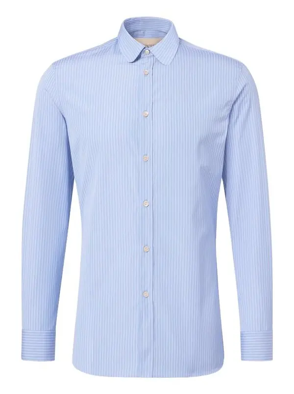 Valentino Garavani Striped Cotton Shirt - Blue
