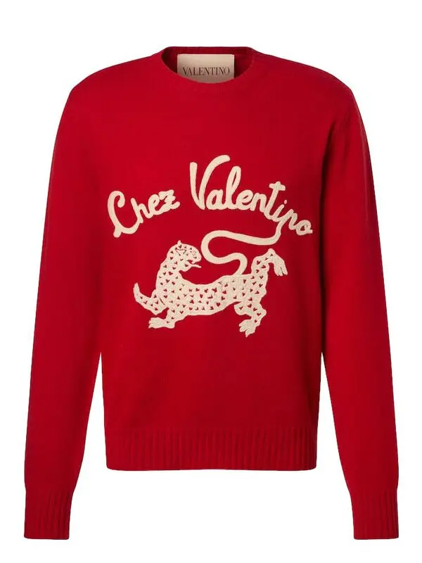 Valentino Garavani Chez Virgin Wool Sweater - Red