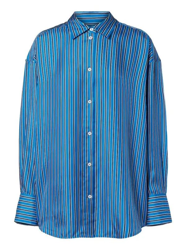 TOTEME Striped Silk Shirt - Blue