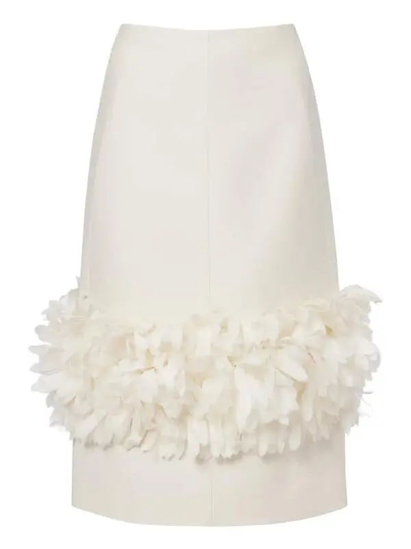 TOTEME Petal Wool And Silk Midi Skirt - White