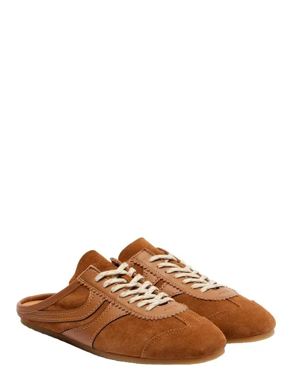 Dries Van Noten Leather-trimmed Suede Sneakers - Brown