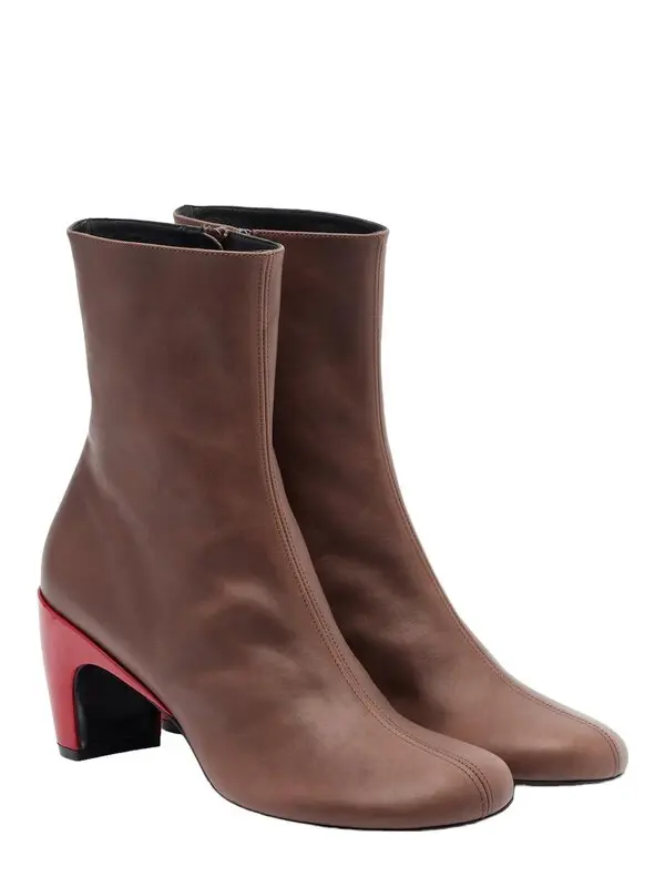 Dries Van Noten 65 Leather Ankle Boots - Brown