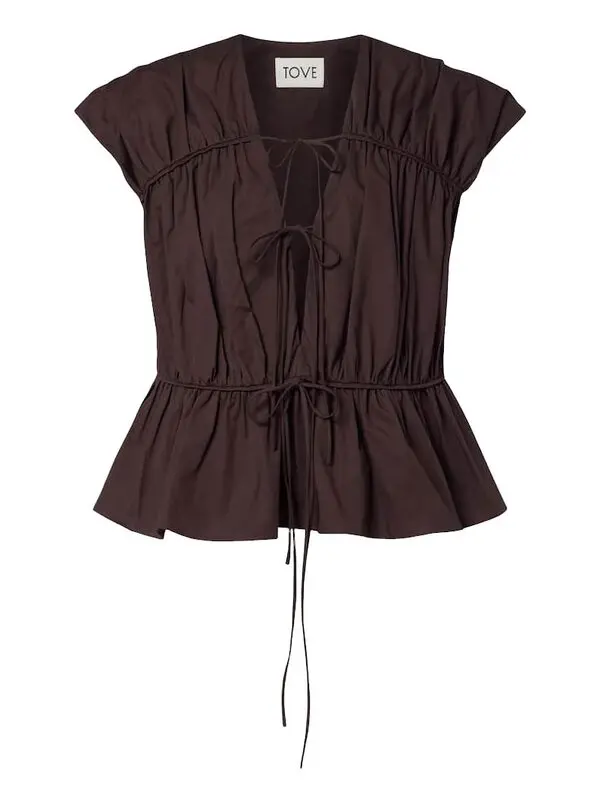 Tove Thea Cotton Top - Brown