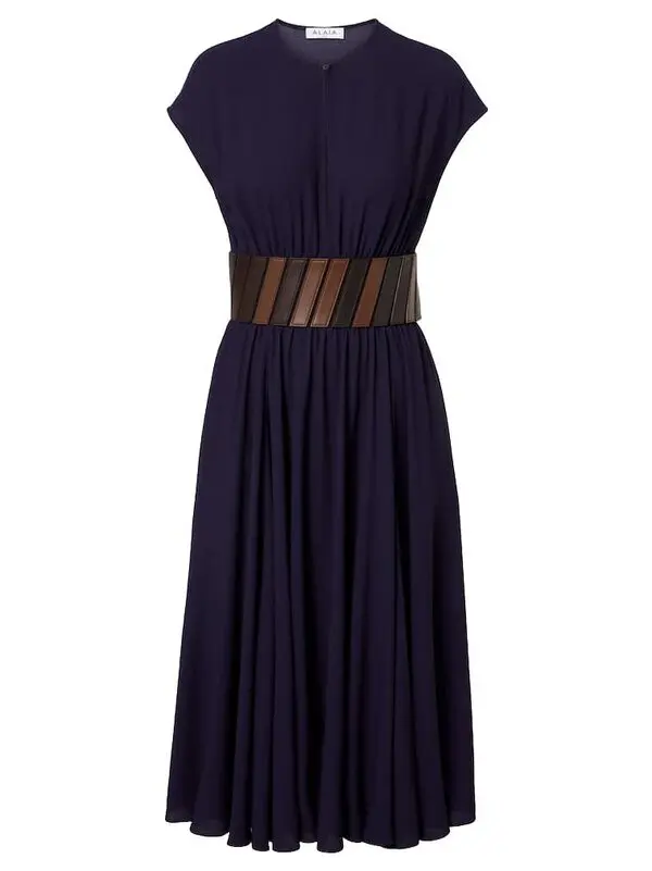 Alaïa Belted Midi Dress - Purple