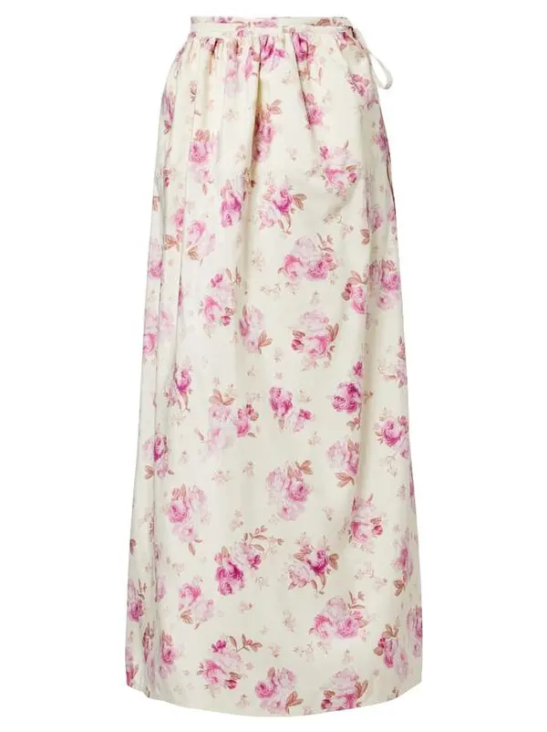 Magda Butrym Floral Silk Midi Dress - Beige