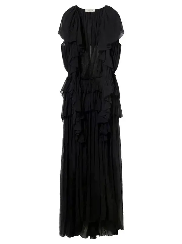 Blumarine Lace Ruffled Dress - Black