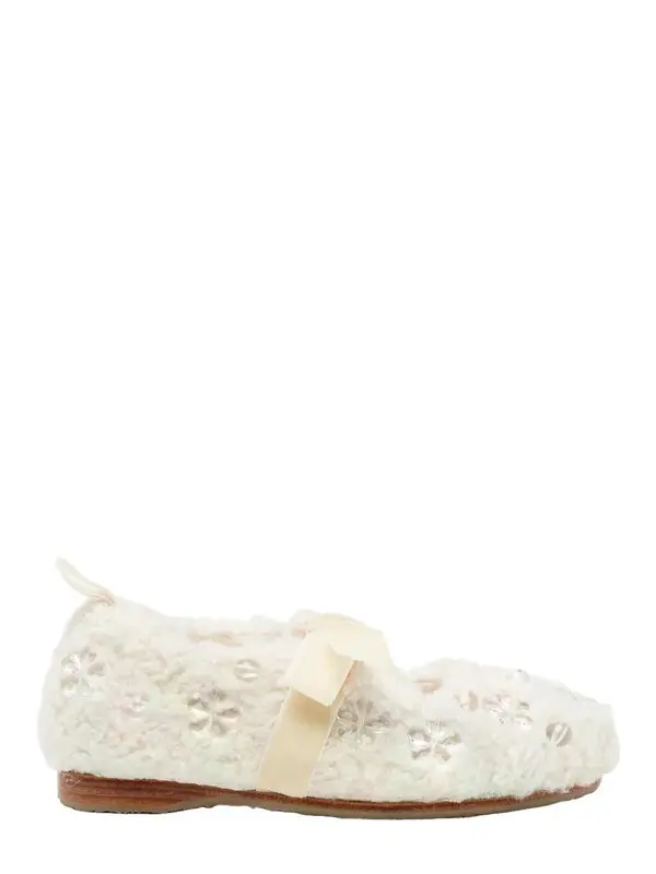 ROCKFISH X Susan Fang Furry Ballet Flats - Neutrals