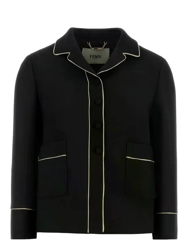 Fendi Piping-detail Front-pockets Blazer - Black