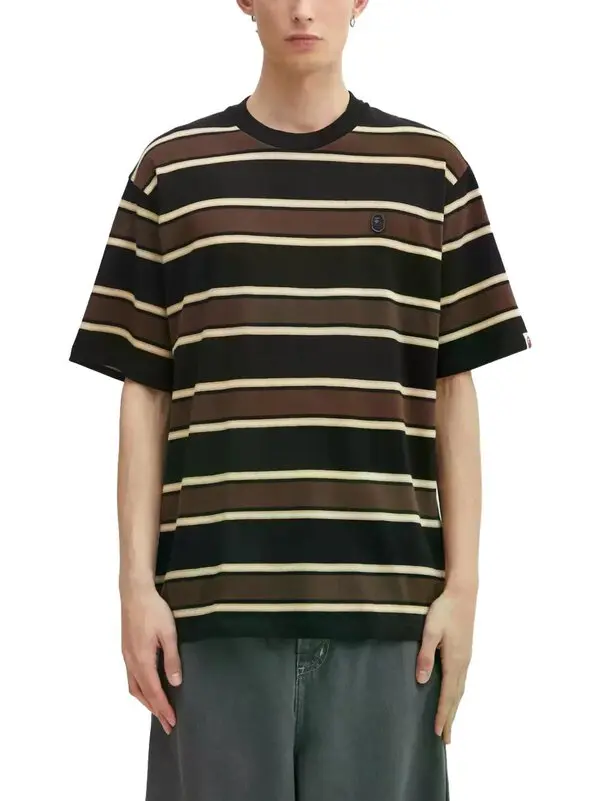 A BATHING APE One Point Strip Short-sleeve T-shirt - Black