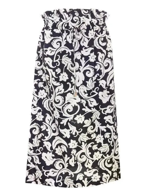 Liu Jo Printed Midi Skirt - Black