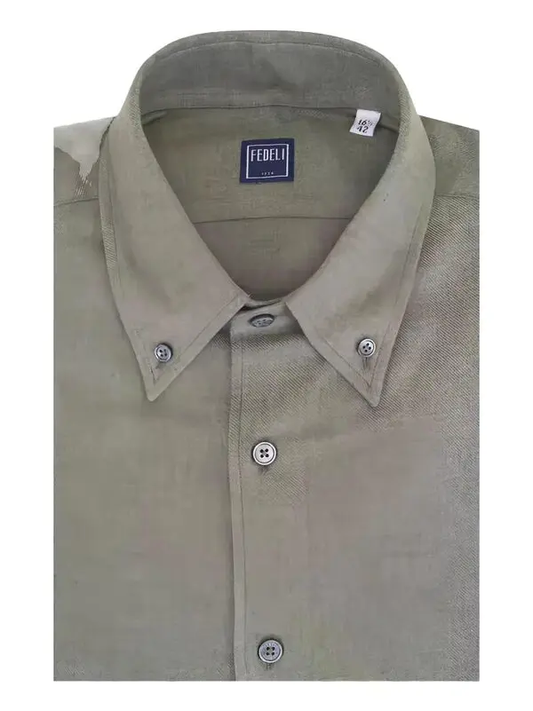 Fedeli Button-down Collar Shirt - Blue