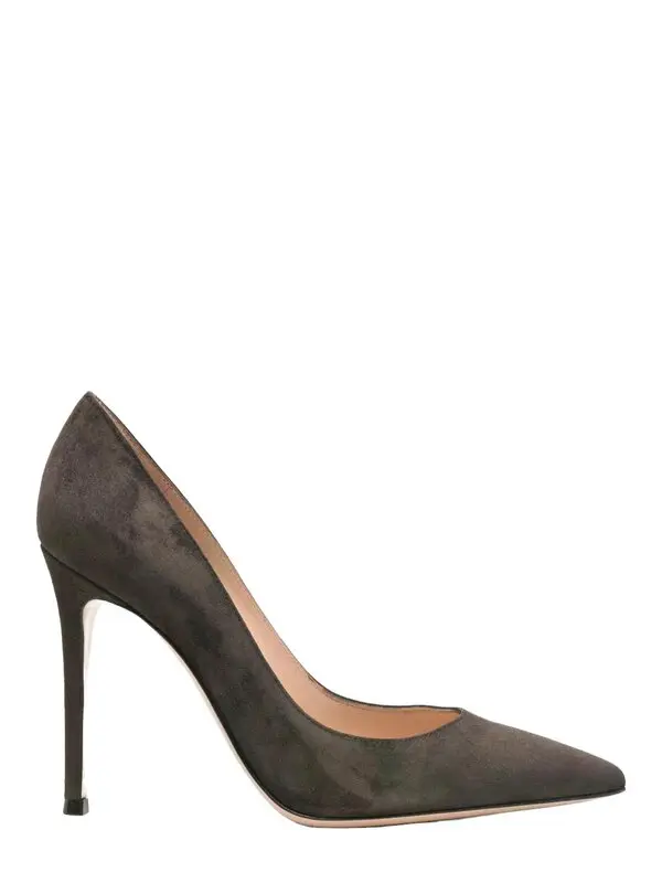 GIANVITO ROSSI Pointed-toe Suede Pumps - Brown