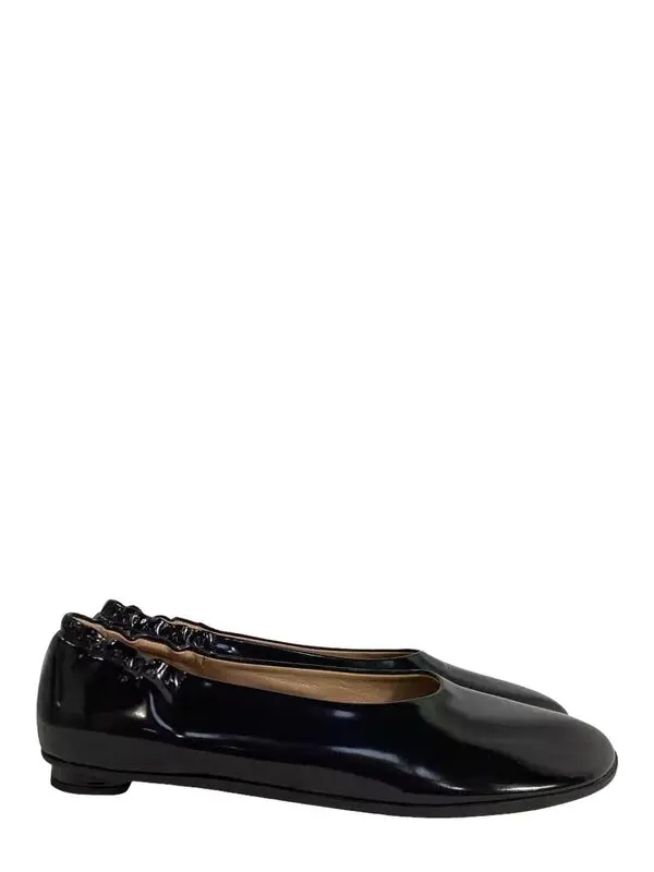 Bottega Veneta Polished-effect Ballerina Shoes - Black