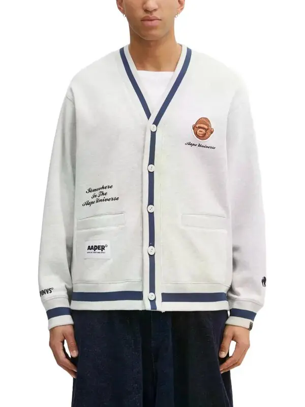 AAPE BY *A BATHING APE® V-neck Cardigan - White