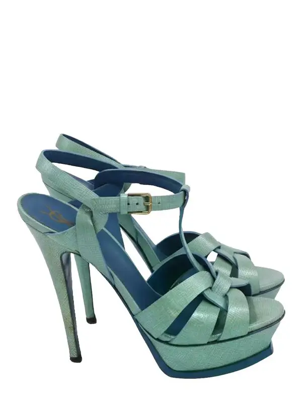 Saint Laurent Platform Strappy Sandals - Green