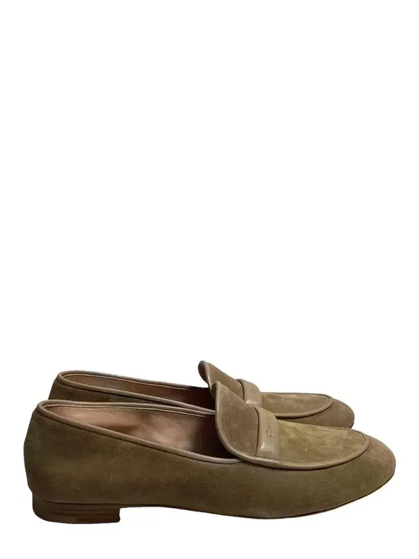 GIANVITO ROSSI Logo Suede Loafers - Neutrals