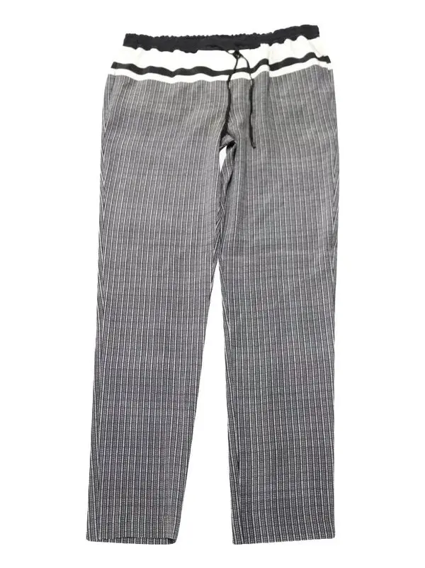 Vince Check Drawstring Trousers - Grey