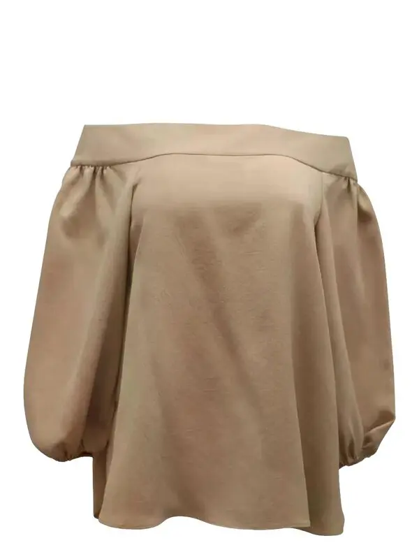 Tibi Sculpted-sleeve Off-shoulder Blouse - Neutrals