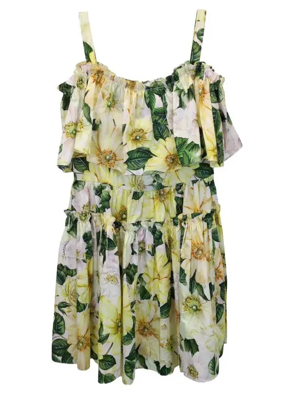 Dolce & Gabbana Floral-print Mini Dress - Yellow