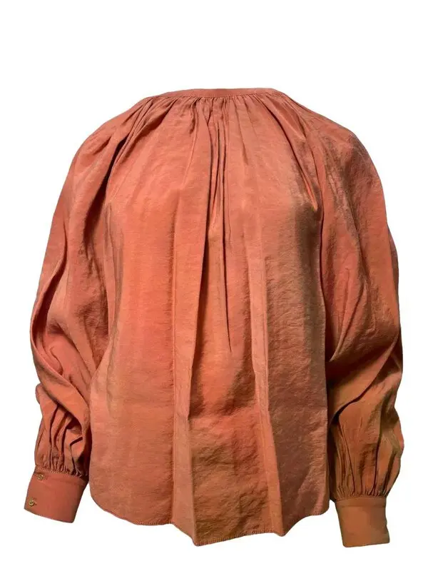 Ulla Johnson Pleated Puff-sleeve Blouse - Orange