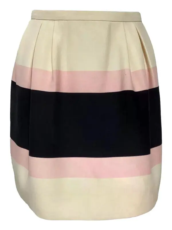 Valentino Garavani Pleated Striped Mini Skirt - Neutrals