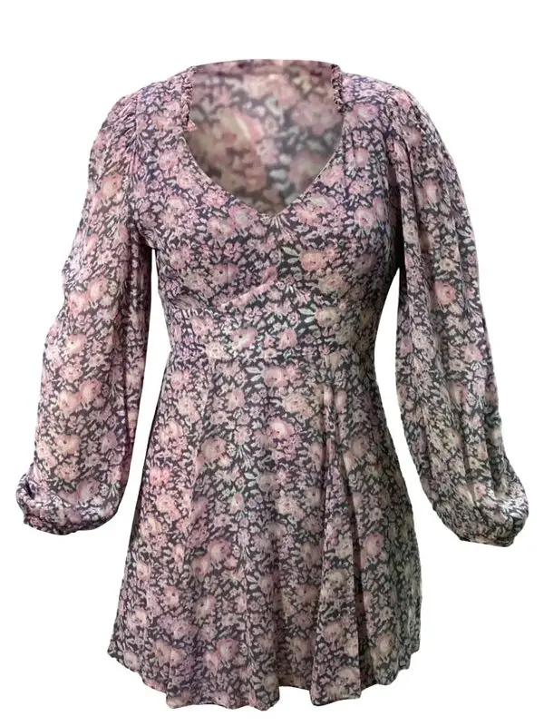 LoveShackFancy Floral-print Mini Dress - Pink