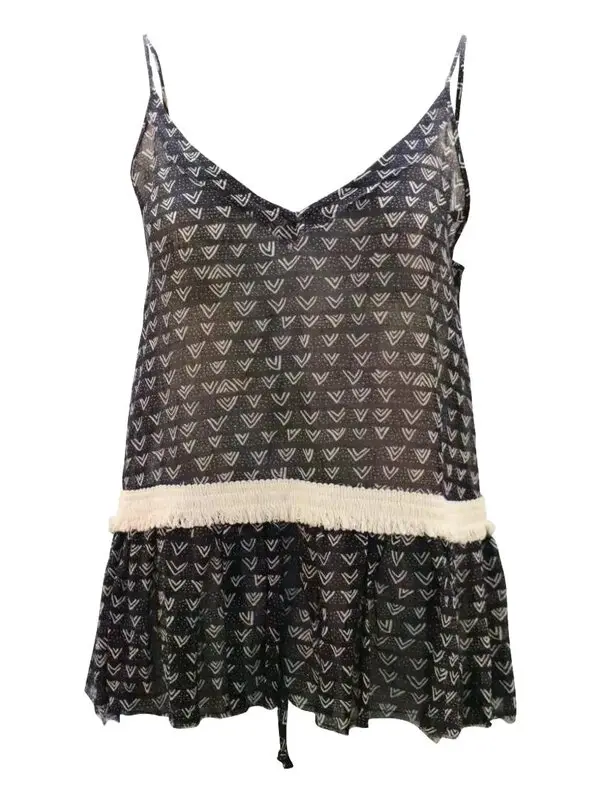 LEMLEM Geometric-print Tank Top - Black