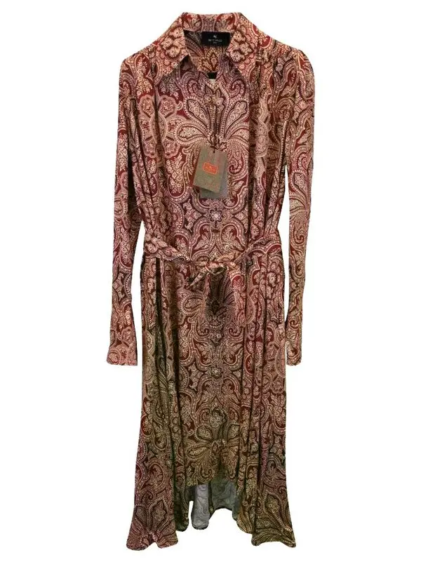 Etro Paisley-pattern Midi Shirt Dress - Red