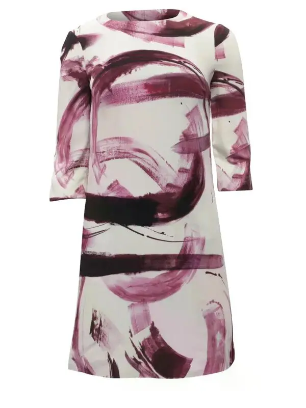 Dolce & Gabbana Brush-stroke Printed Mini Dress - White