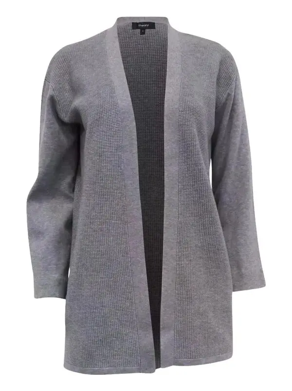 Theory Open Front Rib-knit Cardigan - Grey