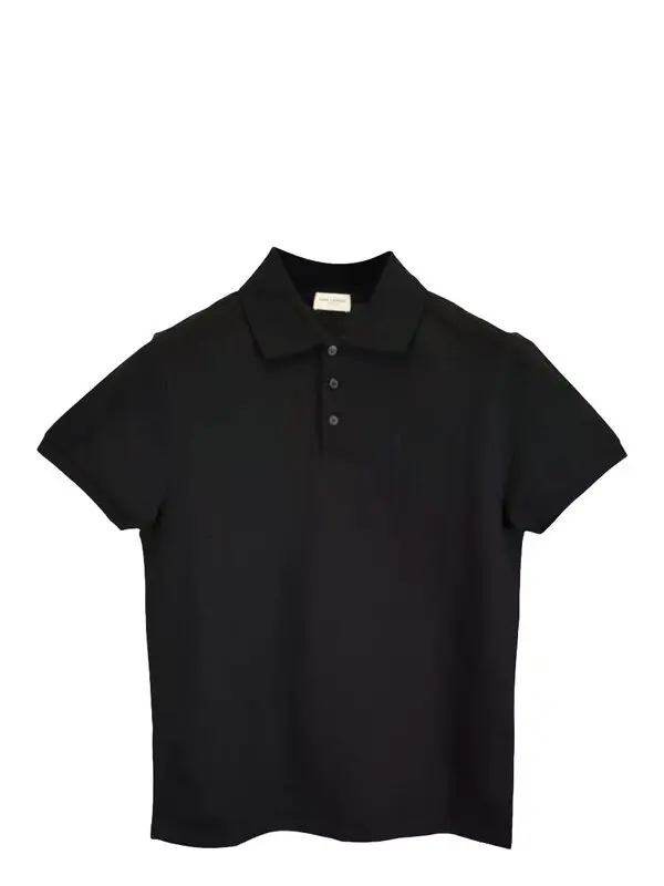 Saint Laurent Logo Polo Shirt - Black