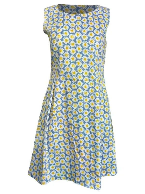 Moschino Floral A-line Dress - Blue