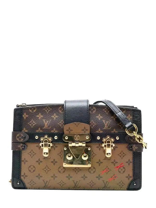 LOUIS VUITTON 2021-2025 Monogram Reverse Trunk Clutch Crossbody Bag - Brown