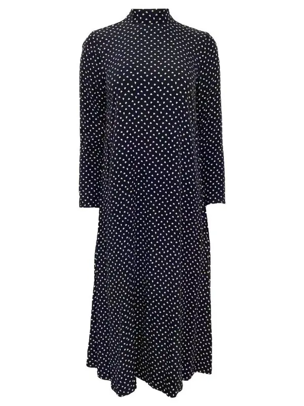 GANNI Heart-printed Long-sleeved Dress - Blue
