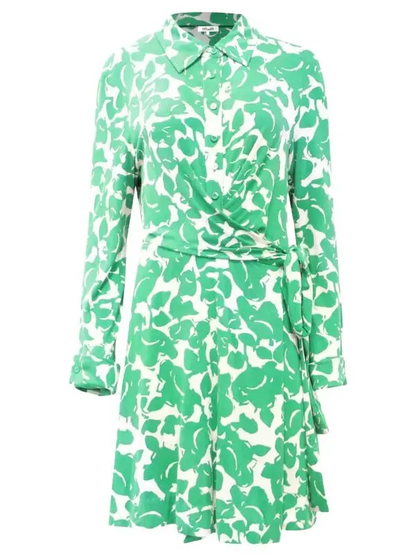 Diane Von Furstenberg Printed Wrap Dress - Green