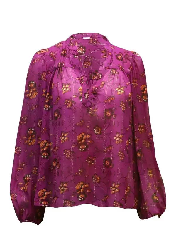 Ulla Johnson Arnoux Floral-print Blouse - Purple