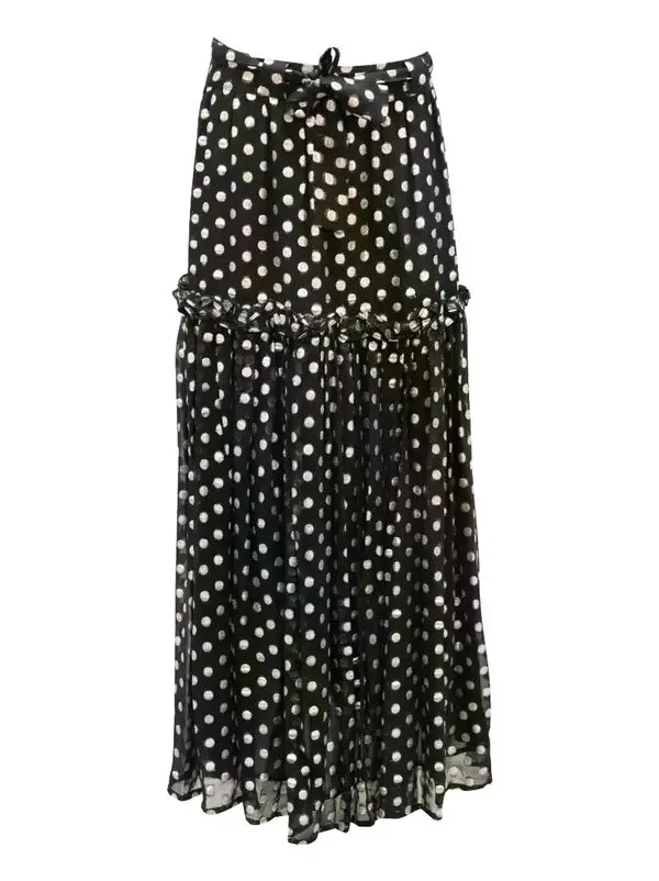 Dodo Bar Or Polka-dot Metallic Skirt - Black