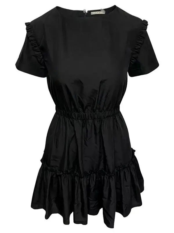 Alice + Olivia Ruffled A-line Mini Dress - Black