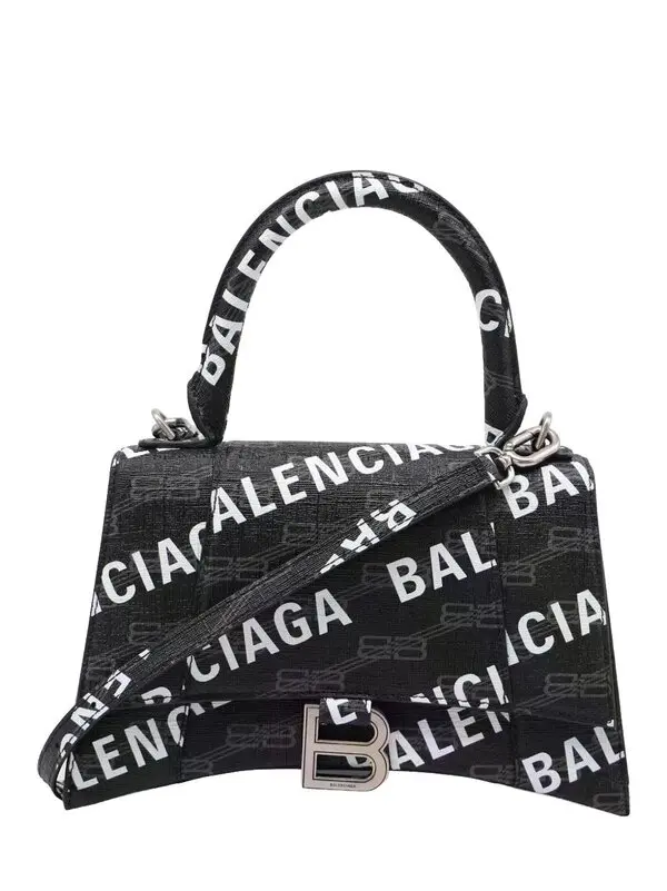 Balenciaga Hourglass Logo-print Tote - Black