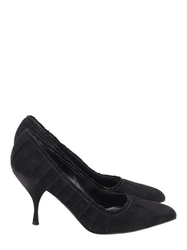 Prada Pleated Pointed-toe Pumps - Black