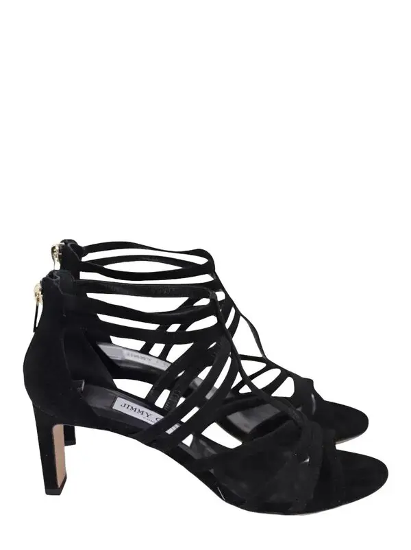 JIMMY CHOO Selina Caged Stiletto Heeled Sandals - Black