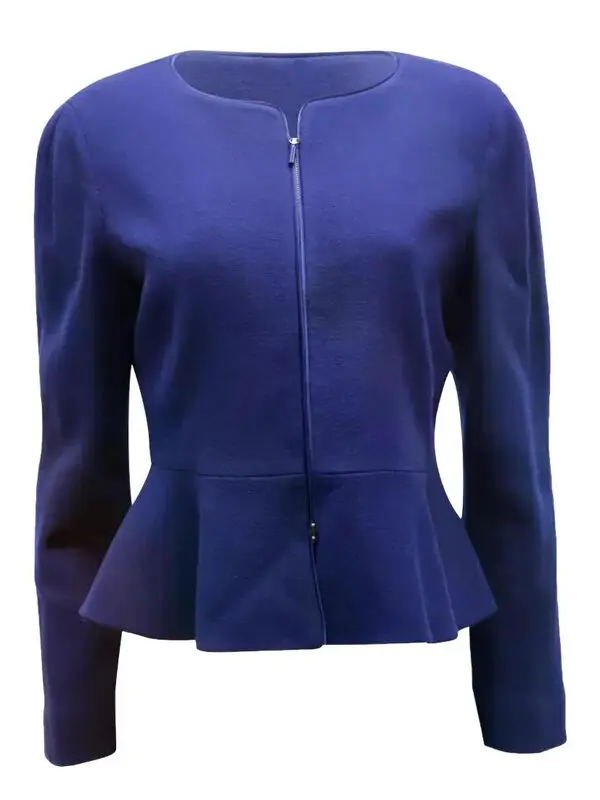 Emporio Armani Zip Peplum Jacket - Blue