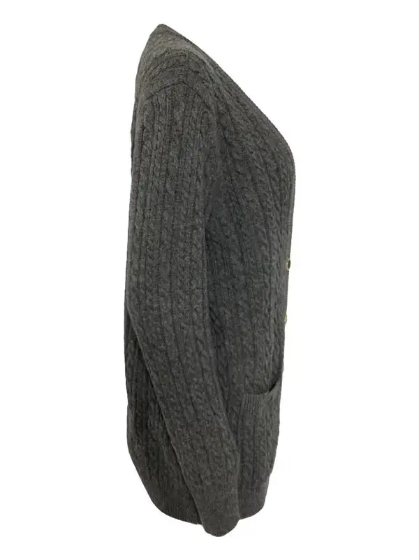 Alessandra Rich Cable-knit Cardigan - Grey