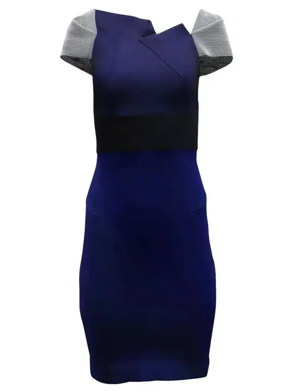 Roland Mouret Contrast-sleeve Dress - Blue