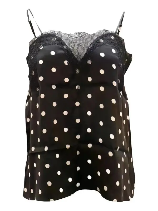 Cami Nyc Polka-dot Silk Top - Black