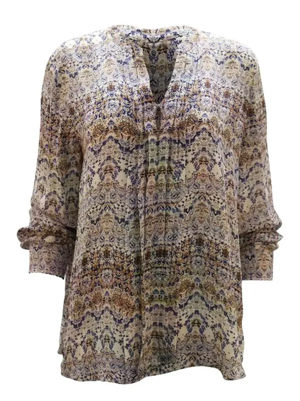 L'Agence Printed Silk Blouse - Neutrals